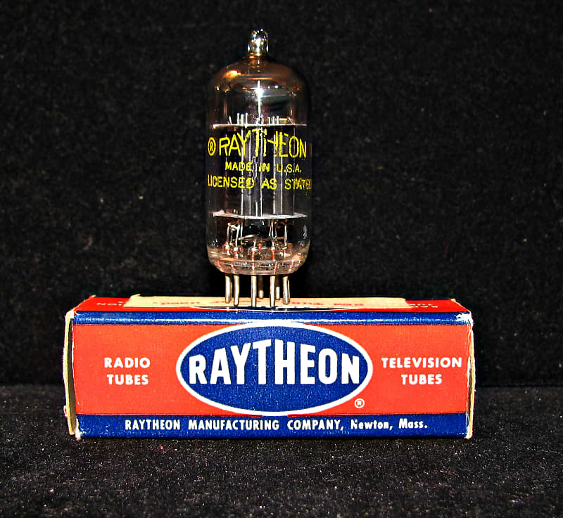 Raytheon 12AX7 Long Black Plate NOS Digitally Tested 1950's | Reverb