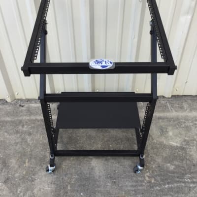 19" DJ Rack Mount Studio Mixer Stand Rolling Cart | Reverb