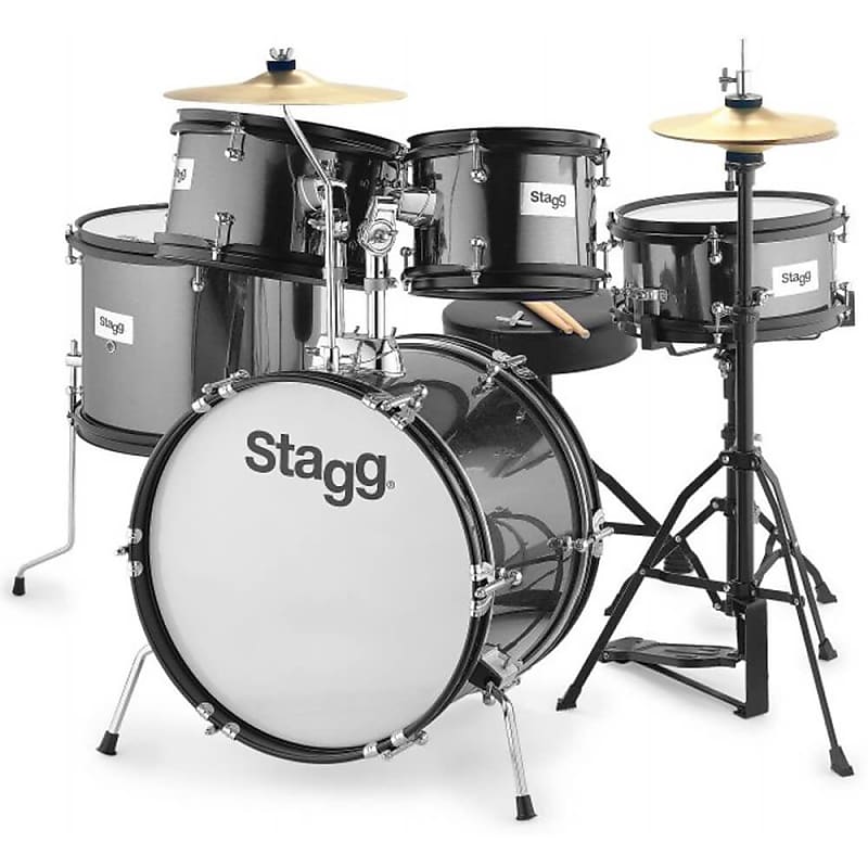 Stagg TIM JR 5/16B BK 5-Piece 16″ Jr Drumset w/Hardware | Reverb UK