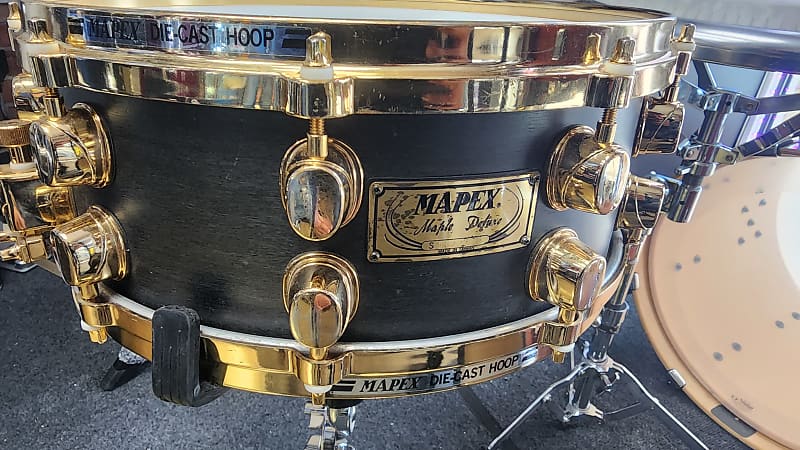 Mapex Maple Deluxe 14x6.5 Snare Drum 97 - Black with gold | Reverb
