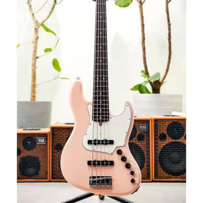 Alleva Coppolo LG5 Standard-Shell Pink w/Parchment Pickguard | Reverb