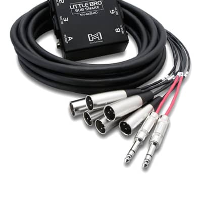 Hosa SH-6X2-30 30 Foot Pro-Conex Little Bro Sub Snake, Hosa 6 | Reverb