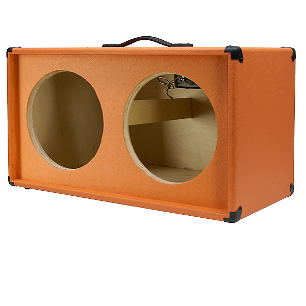 2x12 Guitar speaker empty cabinet orange tolex | Reverb
