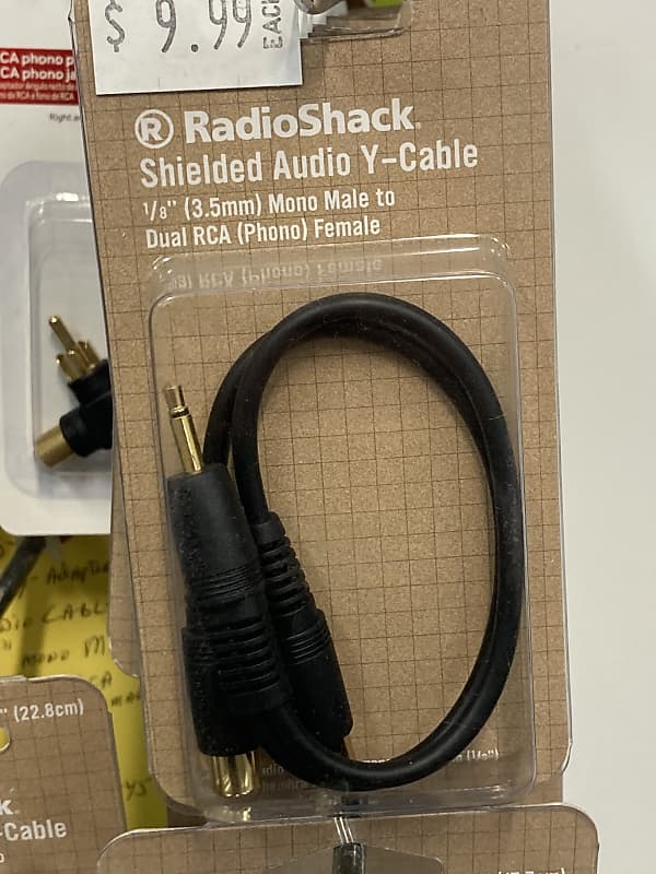 Radio Shack Shielded Y cable 1/8” mono male to dual RCA | Reverb