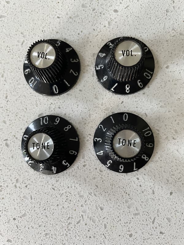 60s Gibson Witch Hat Knobs 1966 - Black | Reverb