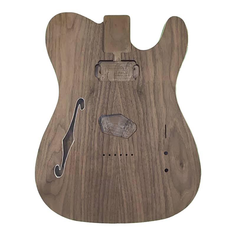 Solid Walnut Telecaster Body Semihollow Custom Built | Reverb