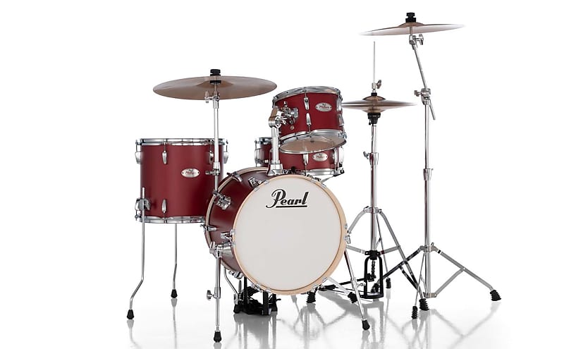 Pearl Midtown Series 4pc Drum Set with Hardware - Matte Red | Reverb