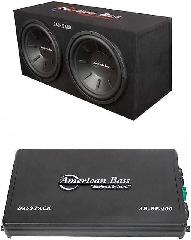 American Bass AB-BP-400 Dual 12" Inch Subwoofer and Amplifier | Reverb