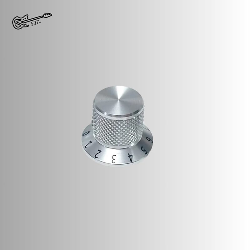 Silver with Numbers Cap Style Single Guitar Knob-Silver | Reverb