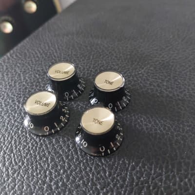 Gibson Top Hat Knobs Black/Gold 1978 | Reverb