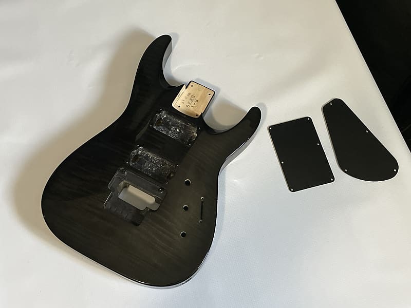 Jackson DKMG Dinky Trans Black Flame Guitar Body 2003 | Reverb