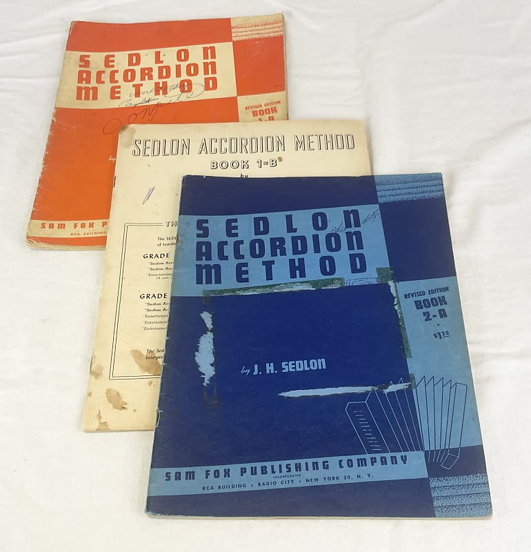 Lot of 3 Used Piano Accordion Method Books - Sedlon Accordion | Reverb