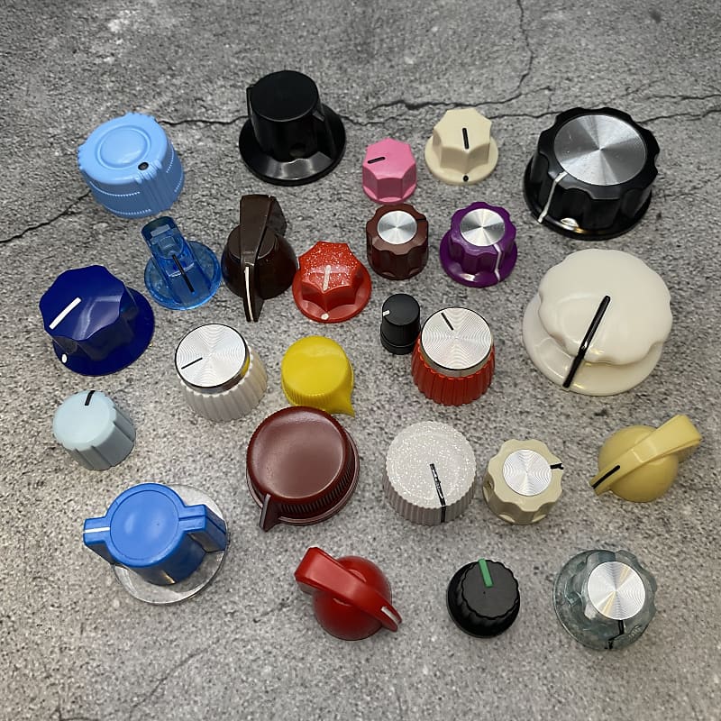 25 Pc Lot of Misc Mix Pedal & Guitar Amp Knob Knobs - Lot | Reverb