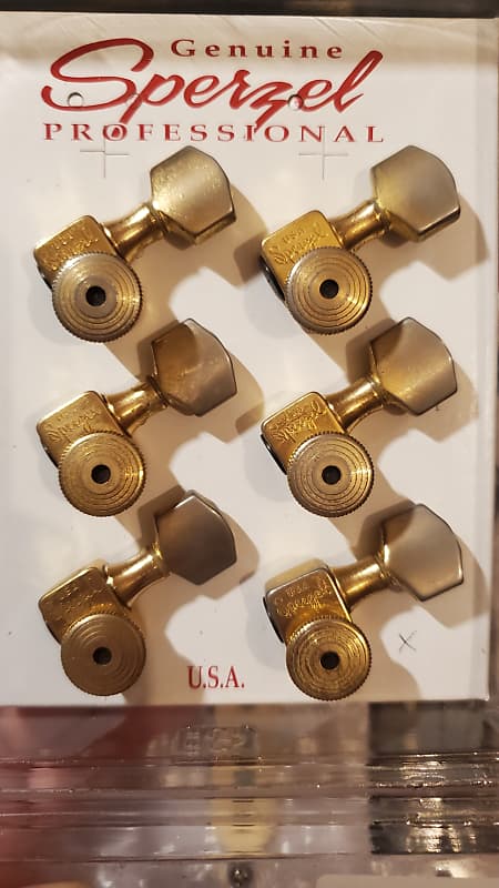 Sperzel Trim-Lok 6-in-line Locking Guitar Tuners 90s Gold | Reverb UK