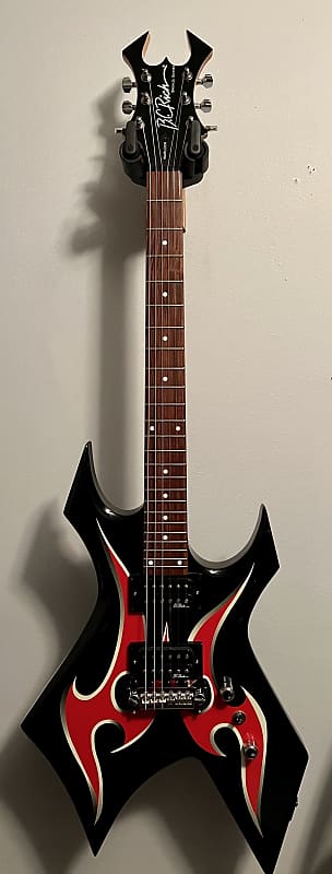 BC Rich Warlock Black Gloss with Red Graphic | Reverb