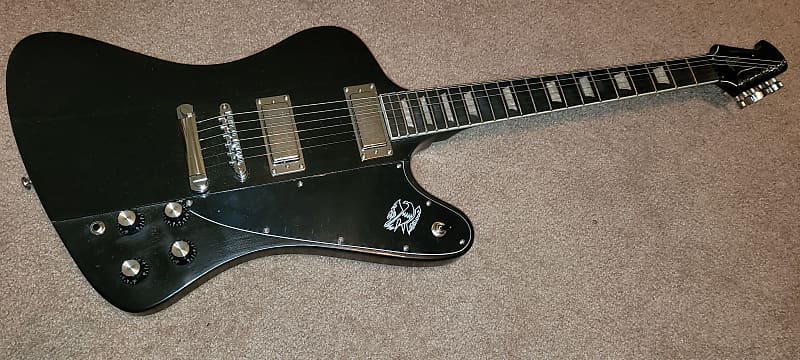 Custom Firebird Style Electric Guitar 2022 Satin Black | Reverb