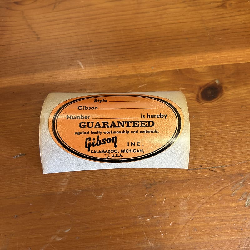 1950's Gibson Blank Orange Soundhole Label N.O.S. | Reverb