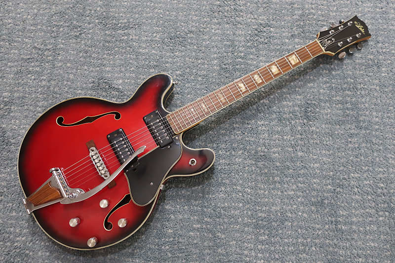 Vintage 1960s Teisco Aria Guitar 335 Bigsby Bridge 2 Pick Up | Reverb