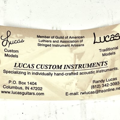 2002 Lucas LD-28 Wedge Natural Randy Lucas Custom Instruments | Reverb