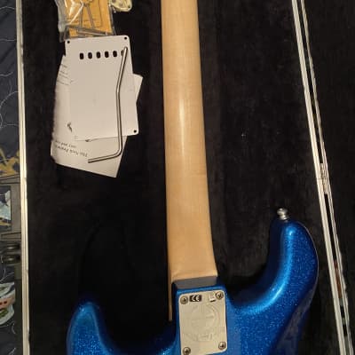 Warmoth Partscaster Strat Blue Sparkle Flake Fender hard | Reverb