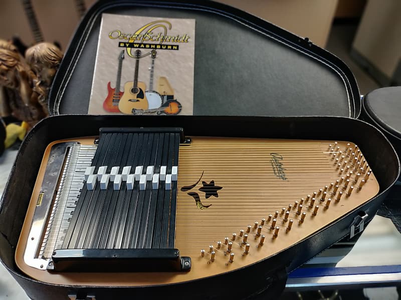 Oscar Schmidt OS45B Chord Acoustic Auto Harp Natural Spruce | Reverb