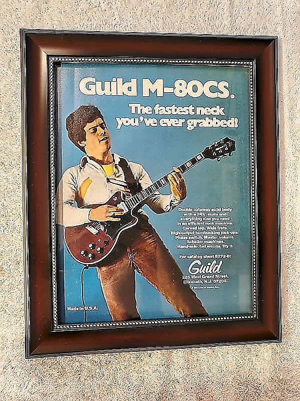 1976 Guild Guitars Color Promotional Ad Framed Guild | Reverb UK