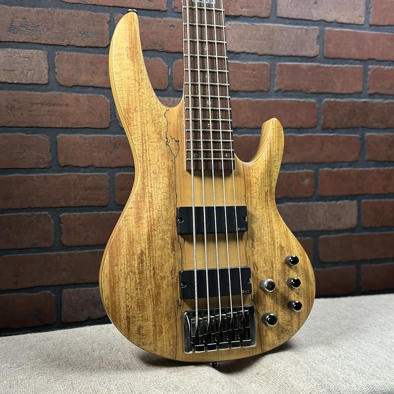 ESP LTD B405SM 5 String Electric Bass Guitar - Spalted Maple | Reverb