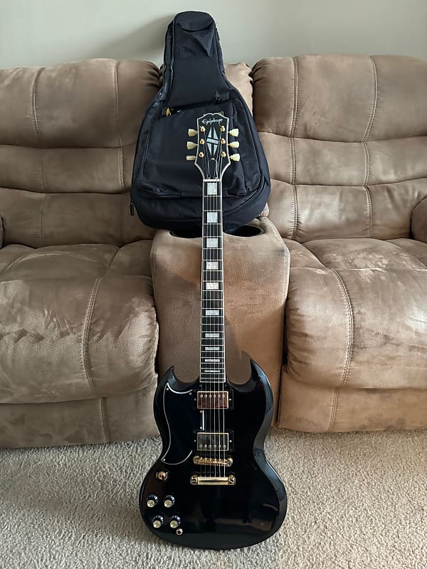 LEFT HANDED EPIPHONE SINGLE GUARD SG CUSTOM WITH ROCK GIGBAG | Reverb