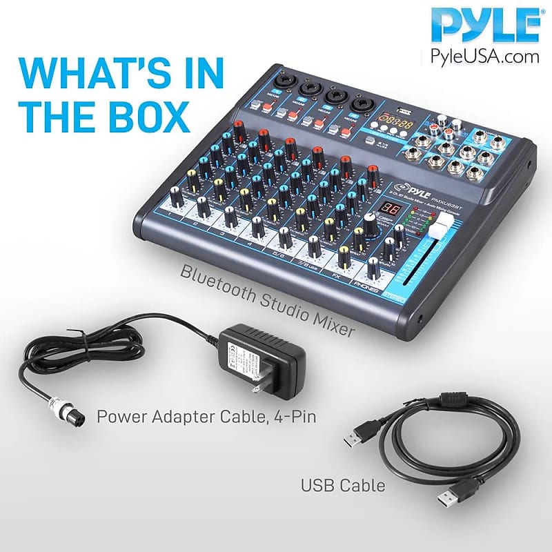 Pyle® 8-Channel Bluetooth® Pro Audio DJ Sound Mixer - | Reverb
