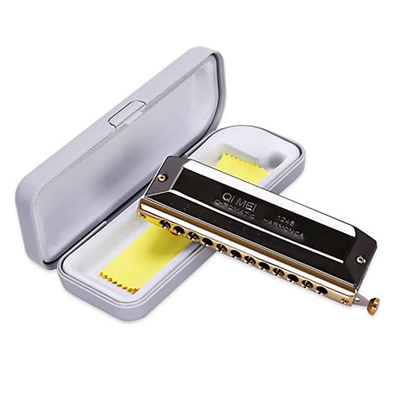 12 hole 48 tone round mouth black tone chromatic harmonica | Reverb