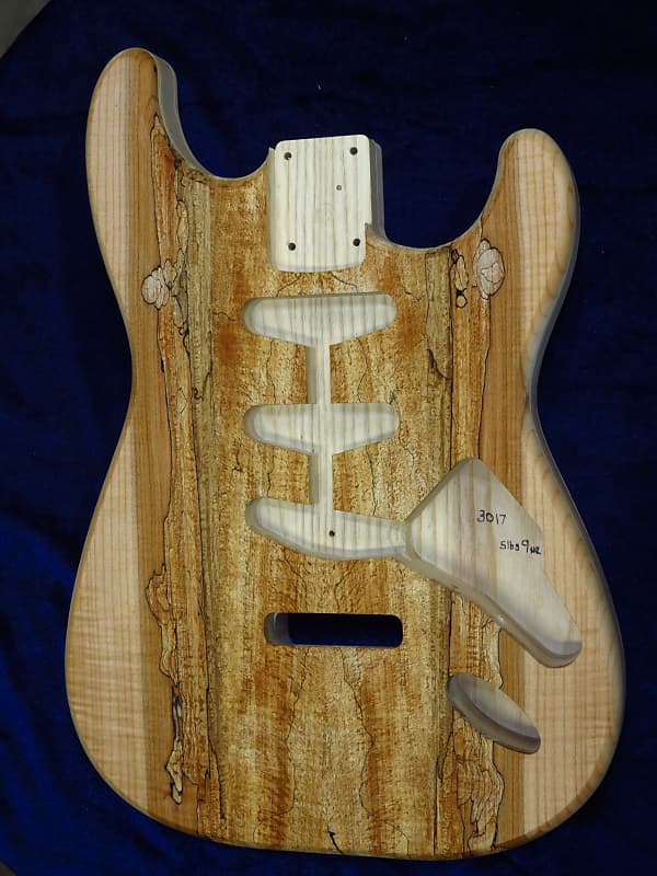 Flamed Spalted Maple Top/ Swamp Ash Strat Style body - | Reverb