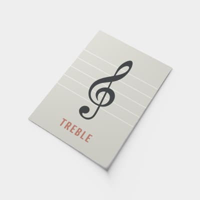 Treble Clef Print - Musical Note Art, Music Notes Poster, | Reverb