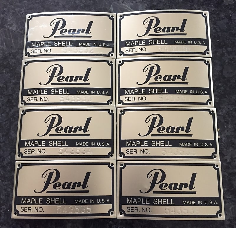 Pearl Maple shell drum badges 1980s | Reverb