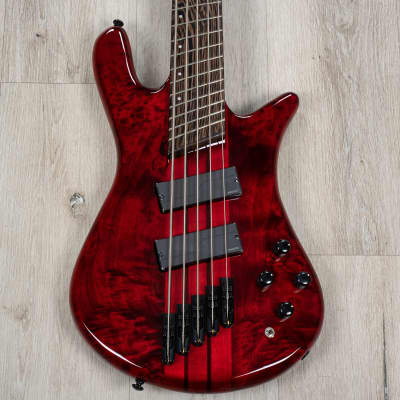 Spector NS Dimension 5 Bass Guitar - Inferno Red Gloss Bundle | Reverb