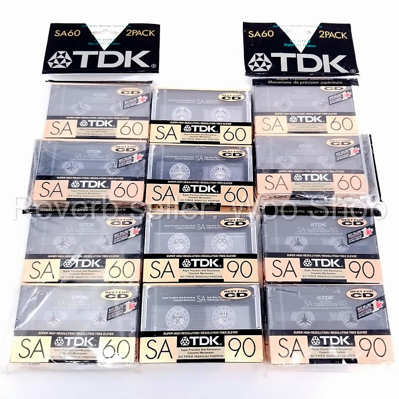 NEW Cassette Lot of 12 Factory-Sealed TDK SA60 SA 90 Tapes | Reverb