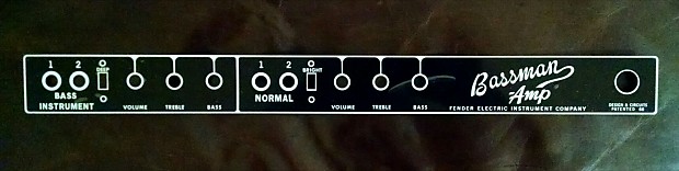 Reproduction Fender Bassman 1965 Blackface Faceplate | Reverb