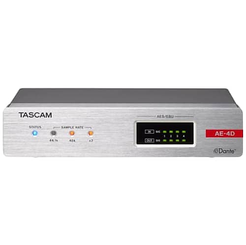Tascam AE-4D AES/EBU Input/Output Dante Converter with | Reverb