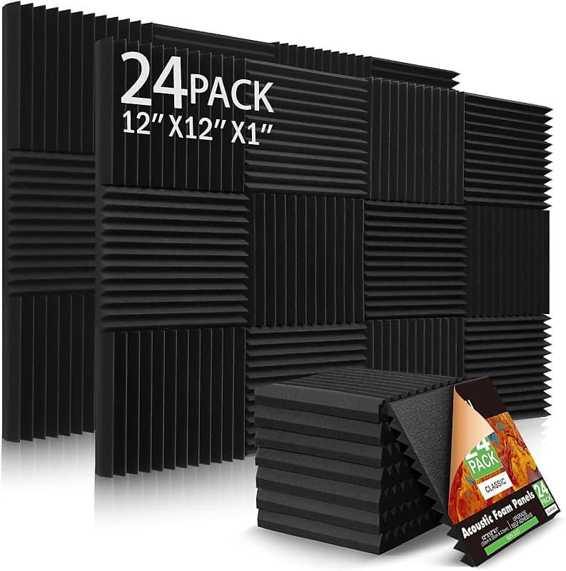 24 Pack Acoustic Panels, 1" X 12" X 12" Acoustic Foam Panels, | Reverb