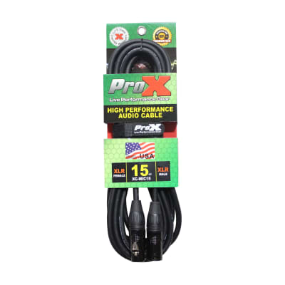 PRO X XC-MIC15 15 Foot Balanced XLR3-F to XLR3-M High | Reverb