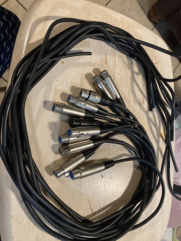 Lot of 11 CUT Microphone Cables XLR Female Ends | Reverb