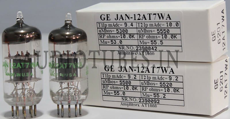1MP JAN 12AT7WA 6201 ECC81 GE Made in U.S.A Amplitrex | Reverb