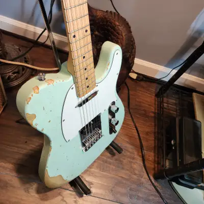 Squier Partscaster Telecaster N/A Distressed Mint Green | Reverb