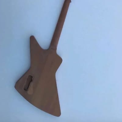 Unfinished Okoume Wood Explorer Style Guitar Body with Neck | Reverb