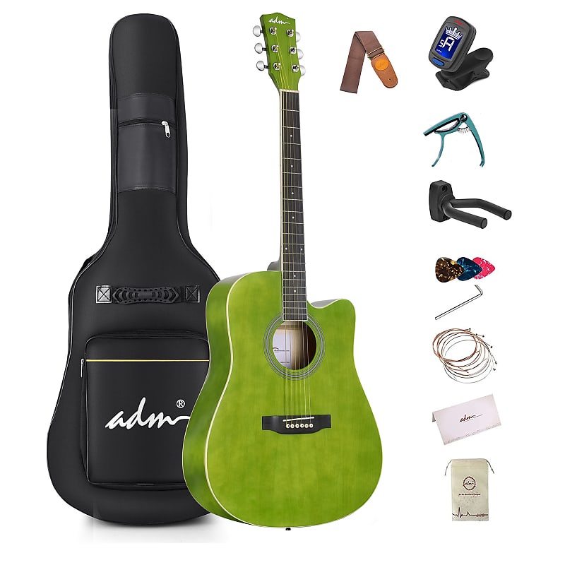 ADM Acoustic Cutaway Guitar Beginner Package 41 Inches | Reverb