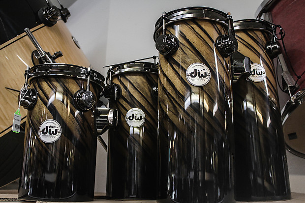 DW Collector's Series Exotic Rata Toms Twisted Royal Ebony | Reverb