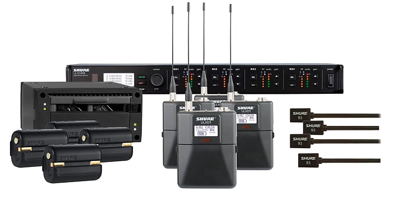 Shure ULXD14Q/93- ULXD Quad-Channel Lavalier Wireless Kit | Reverb