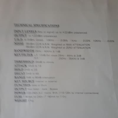 Drawmer DS201B OPERATORS MANUAL 1993 | Reverb