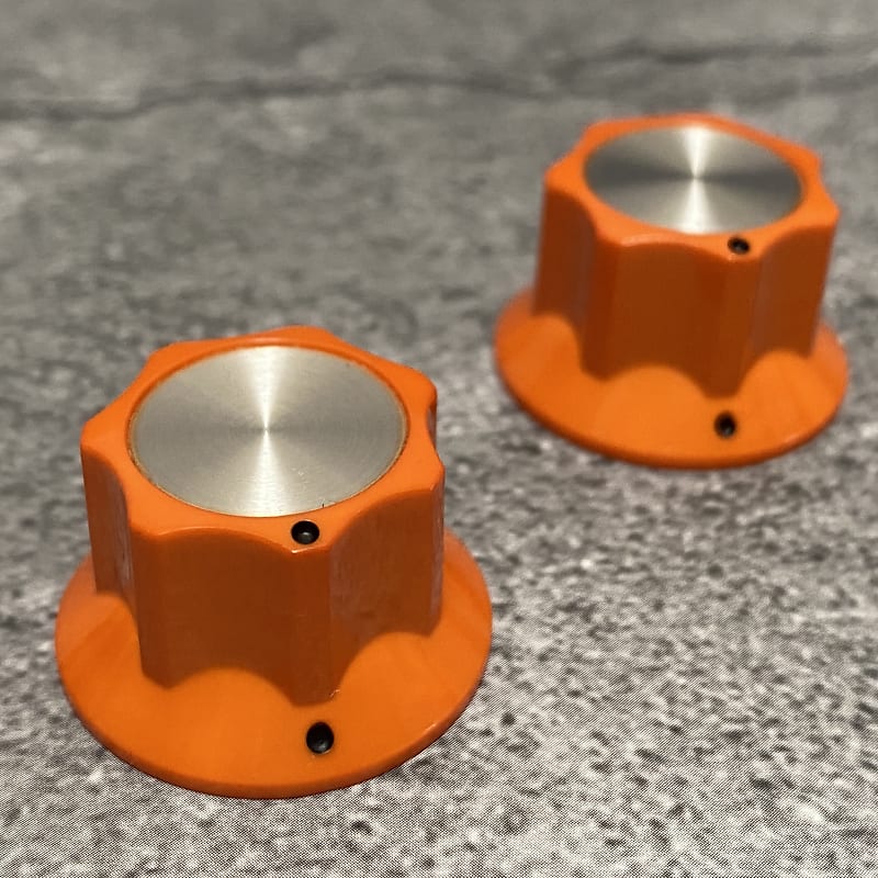 2x Orange Custom Color Large Univox Moog Synth Knobs Guitar | Reverb