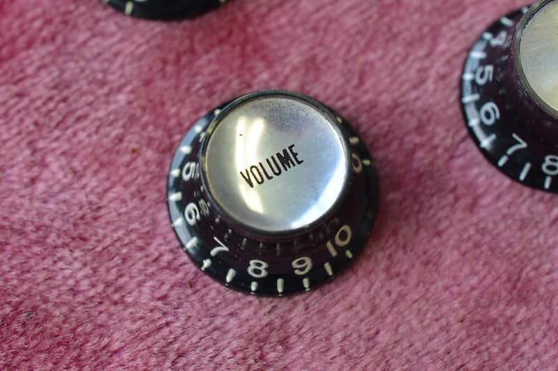 Vintage 1960's Gibson Black Reflector Knob Set ES-335 SG | Reverb