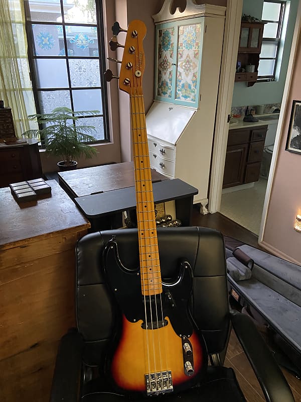 Custom Tele-style bass Tele Precision 2019 - Two Tone | Reverb
